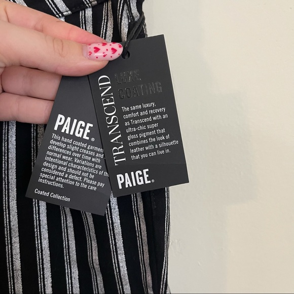 PAIGE | Jeans | Nwt Paige Black And Silver Striped Collette High Rise ...